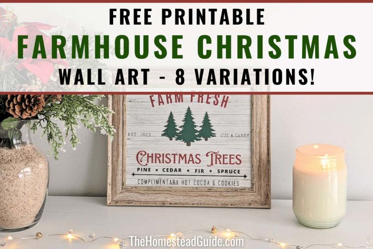 FREE Farmhouse Christmas Printable Wall Art - 8 Beautiful Variations ...