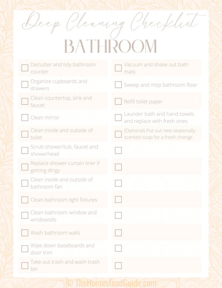 The Ultimate Whole-Home Deep Cleaning Checklist (+ FREE Printable Pack ...
