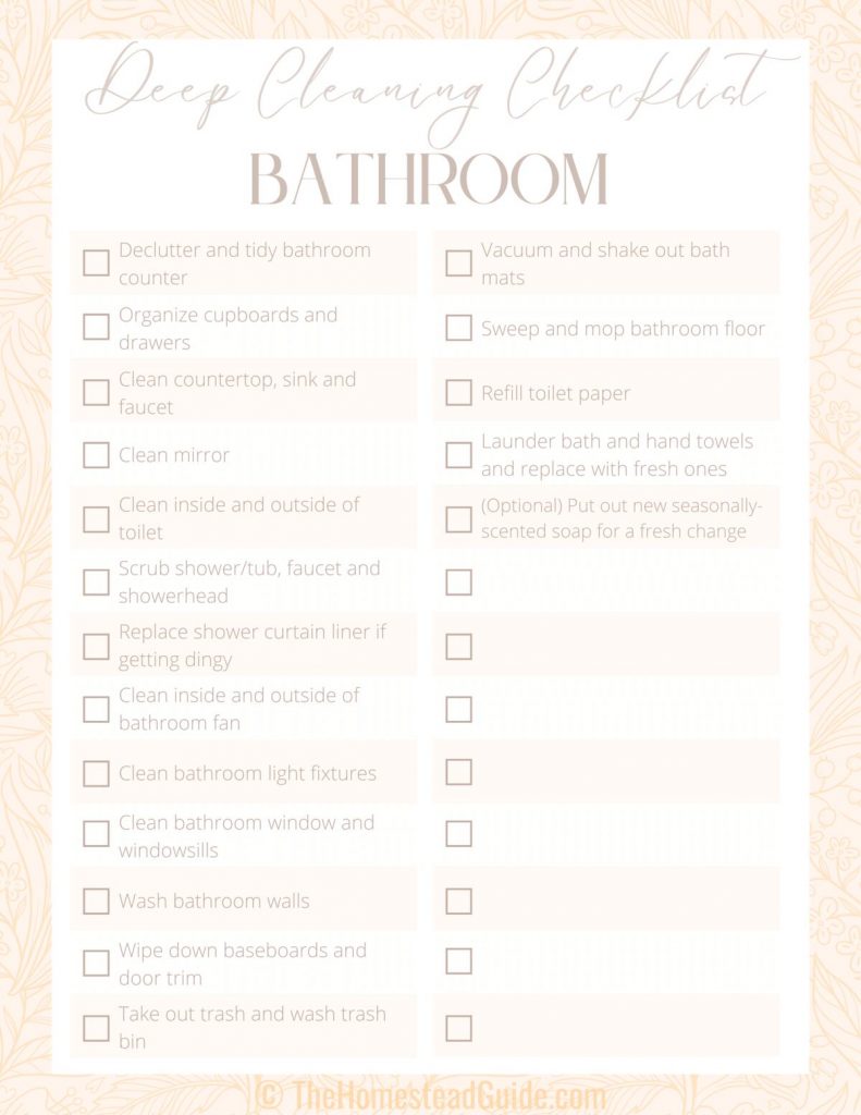 The Ultimate Whole-Home Deep Cleaning Checklist (+ FREE Printable Pack ...